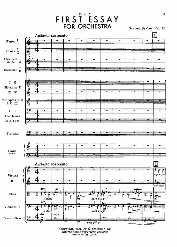 Samuel Barber's Essay for Orchestra No. 3 | History & Premiere