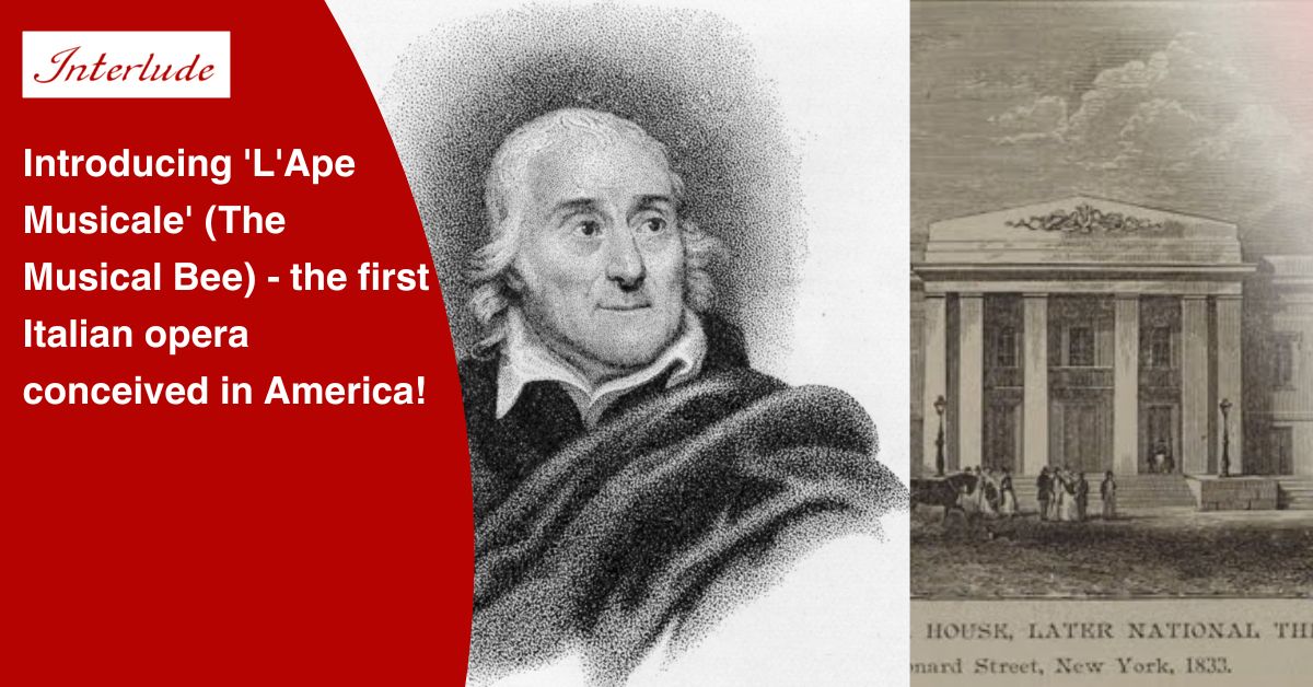 Italian Opera in the United States Lorenzo da Ponte: L’Ape Musicale ...